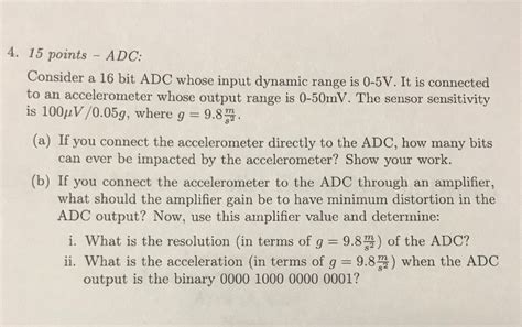 Points ADC Consider A Bit ADC Whose Input Chegg