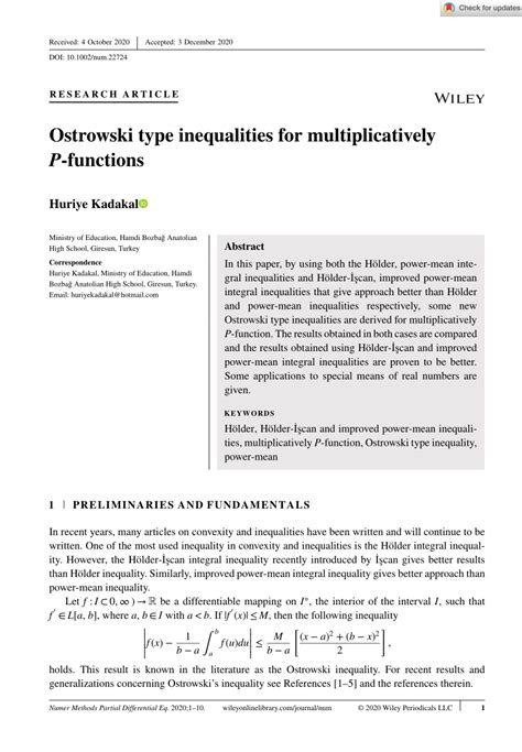 Pdf Ostrowski Type Inequalities For Multiplicatively P ‐functions