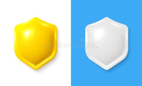 Shield 3d Icon Set Yellow Security Shield Symbol Protection Safety