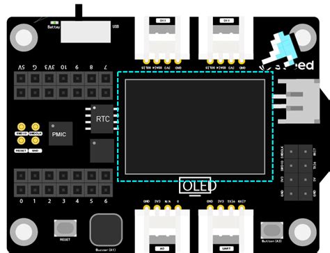 Xiao Big Power Small Board 16 Displaying “hello World” On Oled