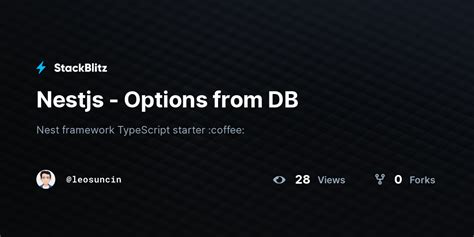 Nestjs Options From Db Stackblitz