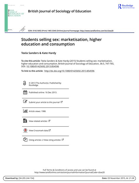 PDF Babes Selling Sex Marketisation Higher Education And Consumption