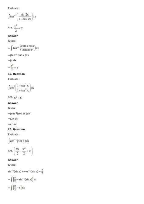 Rs Aggarwal Solutions For 12th Class Maths Chapter 12 Indefinite Integral Indcareer Schools