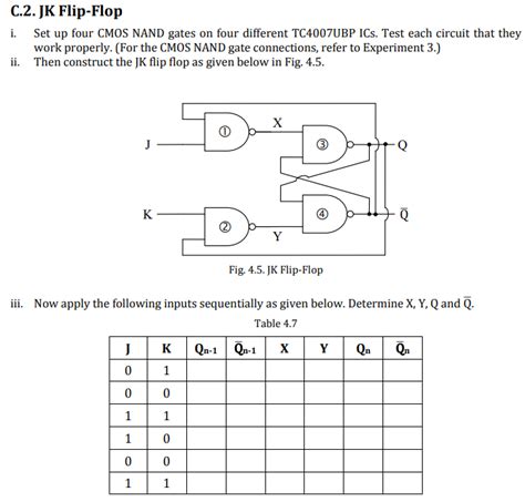 Solved C 2 Jk Flip Flop I Set Up Four Cmos Nand Gates On