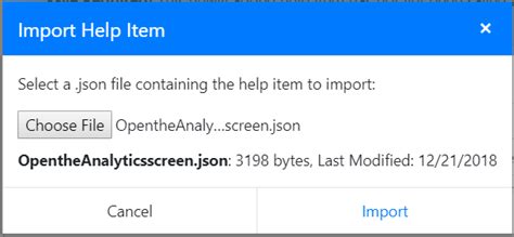 Export Import The Help Item JSON File VisualSP Support