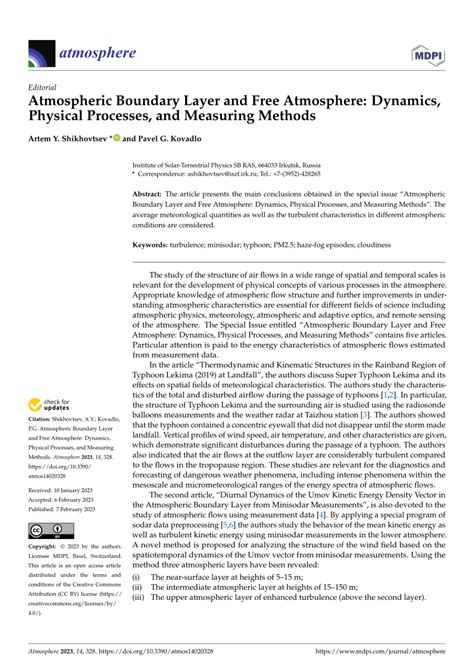 PDF Atmospheric Boundary Layer And Free Atmosphere Dynamics Physical Processes And