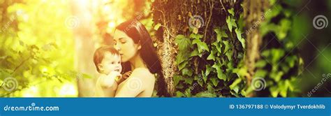 Baby And Mother Hugging Nude Stock Photo Image Of Outdoor Adorable