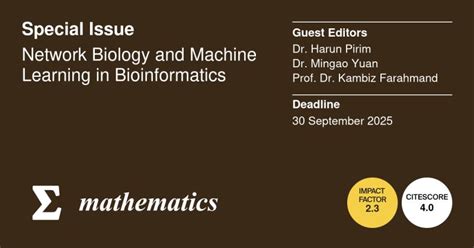 🎆 Deadline Extended For The Special Issue Networkbiology And Machinelearning In