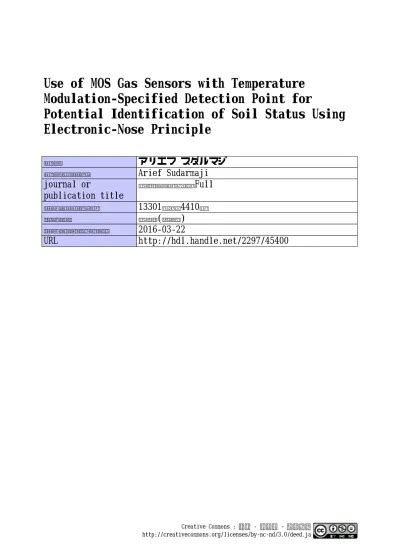 Use Of Mos Gas Sensors With Temperature Modulation Specified Detection
