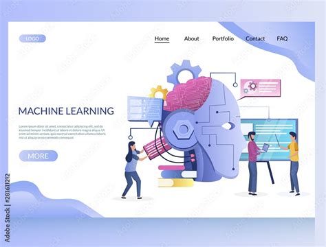 Machine Learning Vector Website Landing Page Design Template Stock Vector Adobe Stock