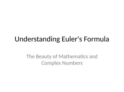 Eulersformulapresentationpptx Tutorial Pptx