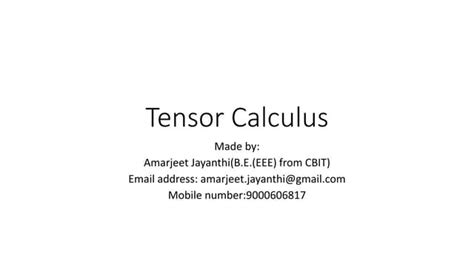Tensor Calculuspptx