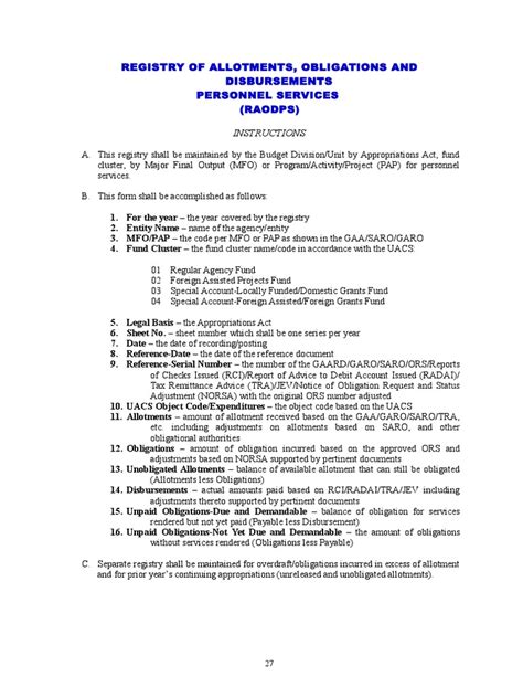 Appendix 9a Instructions Raod Ps Pdf Government Finances