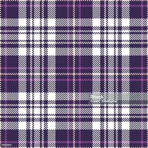 격자 무늬 패턴 원활한 벡터 그래픽입니다 스커트 플란넬 셔츠 담요 이불 커버 또는 기타 현대적인 봄 여름 가을 직물 디자인에 대한 보라색 분홍색 흰색 타탄 체크 격자 무늬
