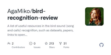 Github Agamiko Bird Recognition Review A List Of Useful Resources In The Bird Sound Song And