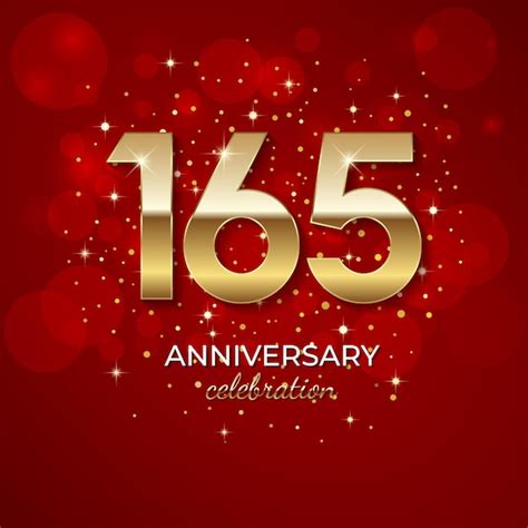Дизайн шаблона для празднования 165 летия Простой и роскошный дизайн шаблона Премиум векторы