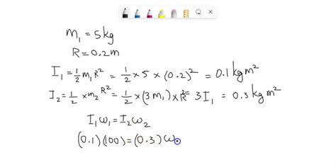 solved 4 a 5 kg disk 1 with a 0 2m radius is rotating freely and has an