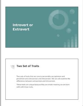Complete SEL Lesson Introvert Or Extrovert Google Slides Worksheet
