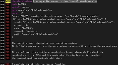 工作筆記 解決套件全域安裝錯誤 Missing Write Access（mac ） Bonnie Yu Medium