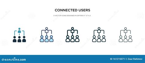 Connected Users In Flow Chart Icon In Different Style Vector Illustration Two Colored And Black