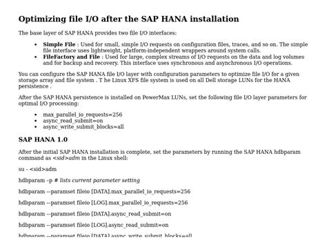 Performing Post Installation Configuration Dell Validated Design For Sap Hana Tdi With Dell