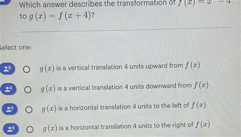 [answered] Select One De Which Answer Describes The Transformation Of F Kunduz