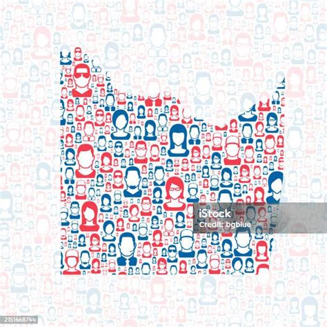 Franklin County Missouri Map With Blue And Red People Stock