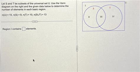 Solved Let S And T Be Subsets Of The Universal Set U Use Chegg Com