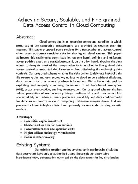 Achieving Secure Scalable And Fine Grained Data Access Control In