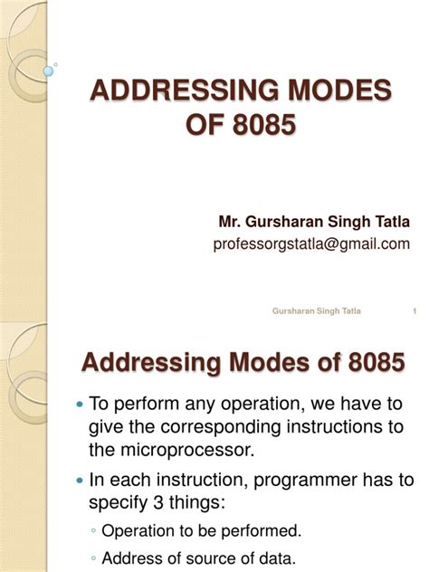 Addressing Modes Of 8085 Pdf Integrated Circuit Computer Architecture
