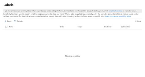 The Create Label Button Is Not Being Displayed Microsoft Qanda