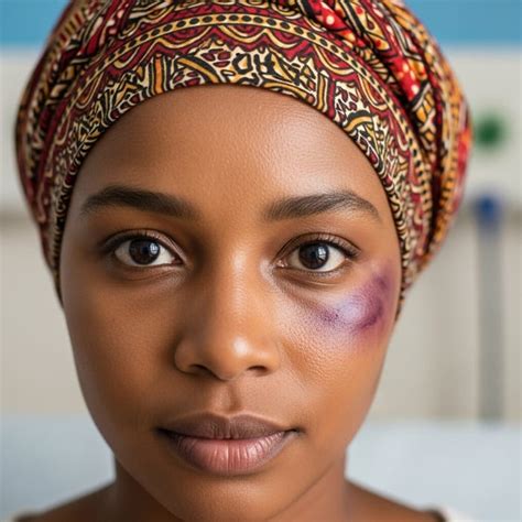 Empowering African Woman With Bruise Strength In Eyes Ai Art