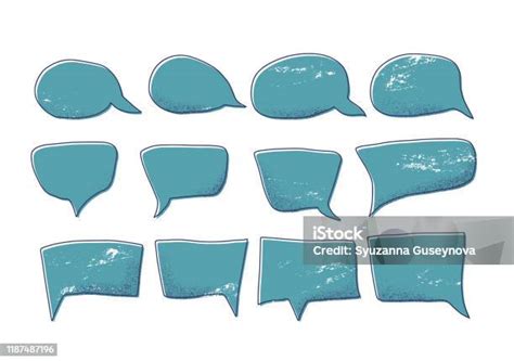 음성 거품 손으로 그린 세트입니다 벡터 일러스트레이션 개체 그룹에 대한 스톡 벡터 아트 및 기타 이미지 개체 그룹 구름