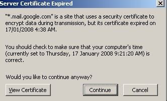 Google Certificate Expired