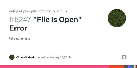 File Is Open Error Issue Notepad Plus Plus Notepad Plus Plus GitHub