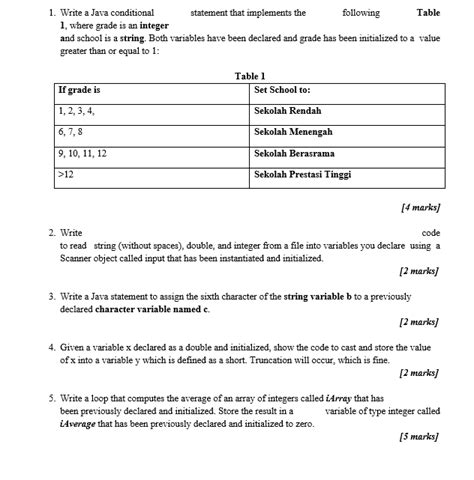 Solved 1 Write A Java Conditional Statement That Implements