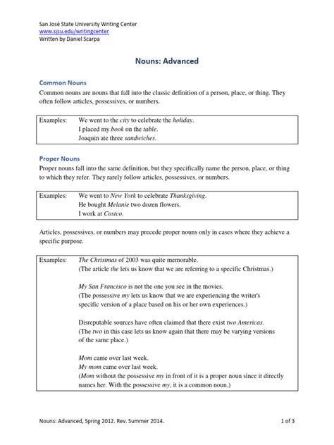 Nouns Advanced Pdf Linguistics Syntax