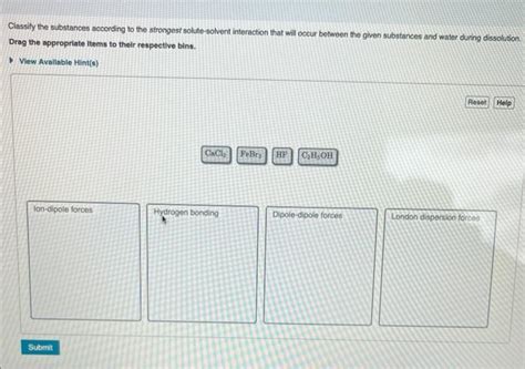 Solved Classity The Substances According To The Strongest Chegg Com