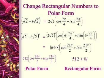 Powers Of Complex Numbers By Vicki Hines Teachers Pay Teachers