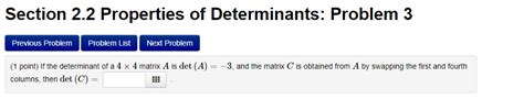solved section 2 2 properties of determinants problem 3
