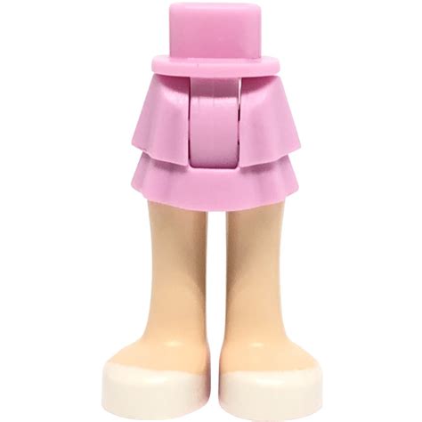LEGO Bright Pink Hip With Short Double Layered Skirt With White Open