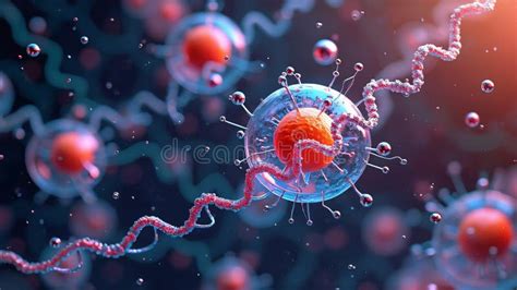 Microscopic Cellular Structures Dna Strand And Good Resolution Stock