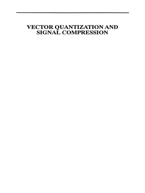 vector quantization and signal compression pdf