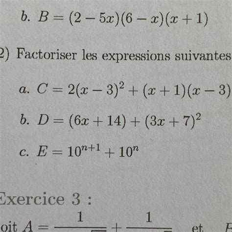 Factoriser Lexpression Suivante Nosdevoirs Fr