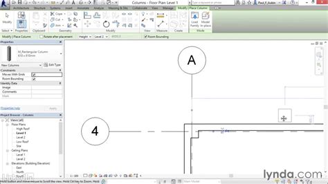 12adding Columns Revit 2017 Youtube