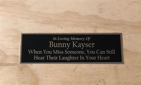 Brass Bench Plate Custom Engraved Memorial In Loving Memory Of Plaque