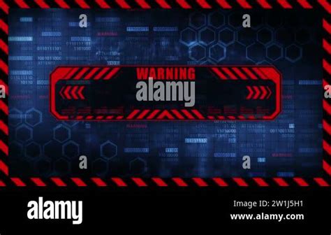 Warning Message With Copy Space Hexagon Geometric Design And Binary