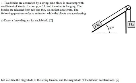 solved two blocks are connected by string one block is on ramp with