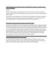 Scm QUIZ 1 Docx Q 1 Define Supply Chain Management What Are The Differences Similarities B W