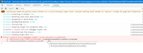 Bug Protocol Error Debuggerenable Script Execution Is Prohibited